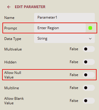 Create Parameterized Report | Wyn Documentation